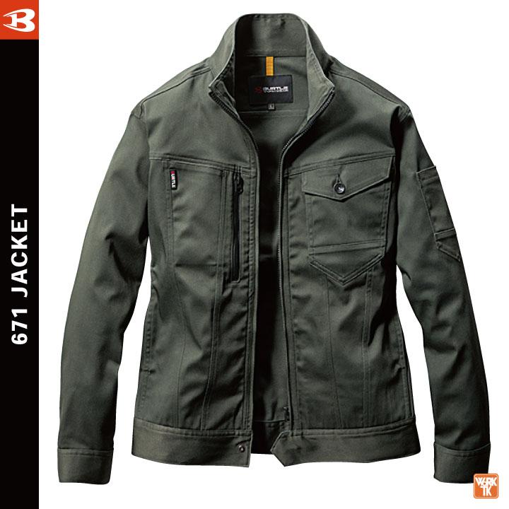 バートル 長袖ジャケット 春夏 秋冬 作業着 ストレッチ 長袖 ジャケット ブルゾン ジャンパー 仕事服 おしゃれ かっこいい メンズ レディース BURTLE bt-671 : bt-671 ...