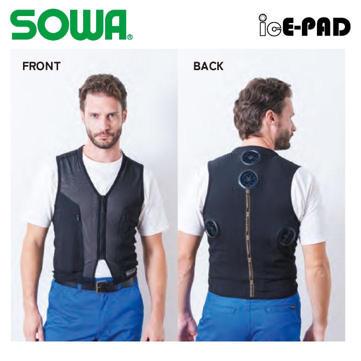 SOWA アイスパッド ベスト フルセット ペルチェ 金属アレルギー対応 春夏 メンズ レディース 涼しい 冷却 作業服 仕事服 作業着 釣り アウトドア sw-13109 :sw-13109 ...