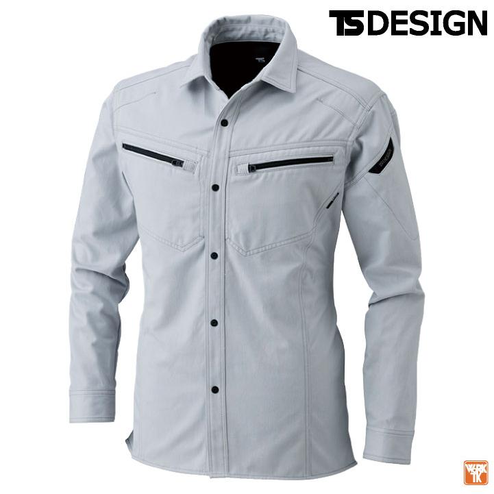 TS-DESIGN 長袖シャツ ストレッチデニム 綿100 春夏 秋冬 作業服 作業着 メンズ レディース カジュアル SS S M L LL 3L 4L TSデザイン TOWA 藤和 tw ...