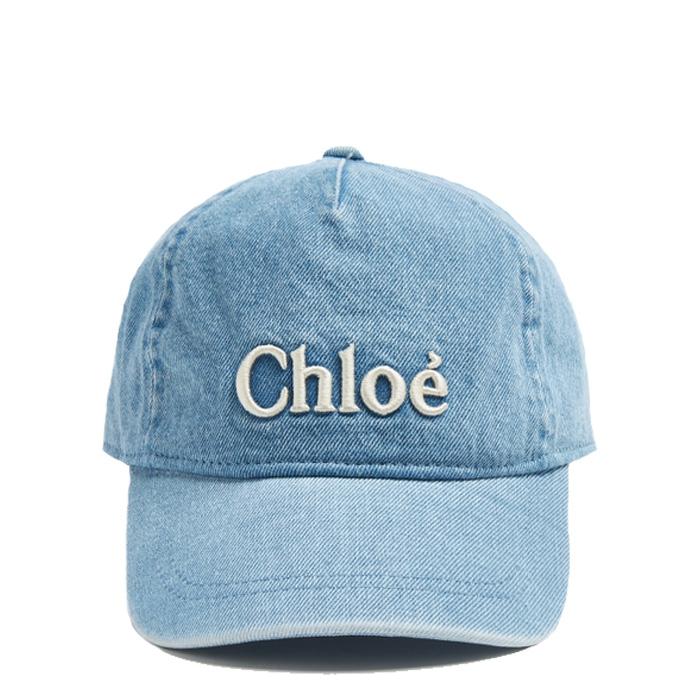 Chloe クロエ CAP 帽子 デニム ブルー キャップ ブランド 58cm ガールズ キッズ 大人 ギフト プレゼント ロゴ シンプル ...