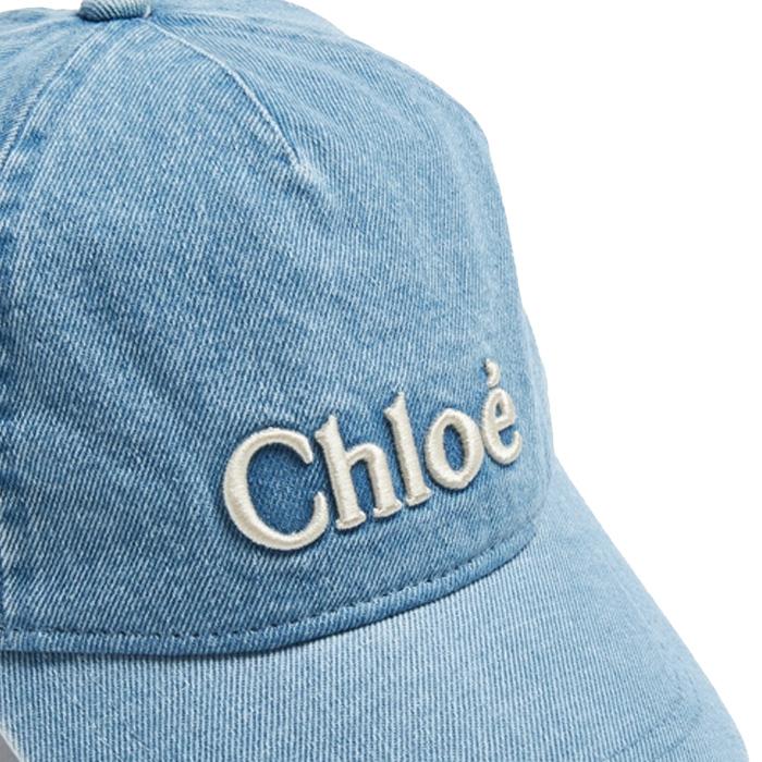 Chloe クロエ CAP 帽子 デニム ブルー キャップ ブランド 58cm ガールズ キッズ 大人 ギフト プレゼント ロゴ シンプル ...