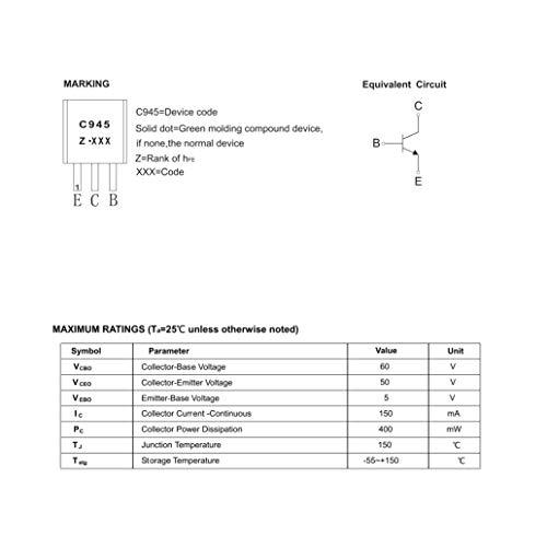 20PCS 2SC945GR 2SC945 NPN トランジスタ TO-92 40V 150MA 400mW Marking C945 : セバスストア - 通販 - Yahoo!ショッピング