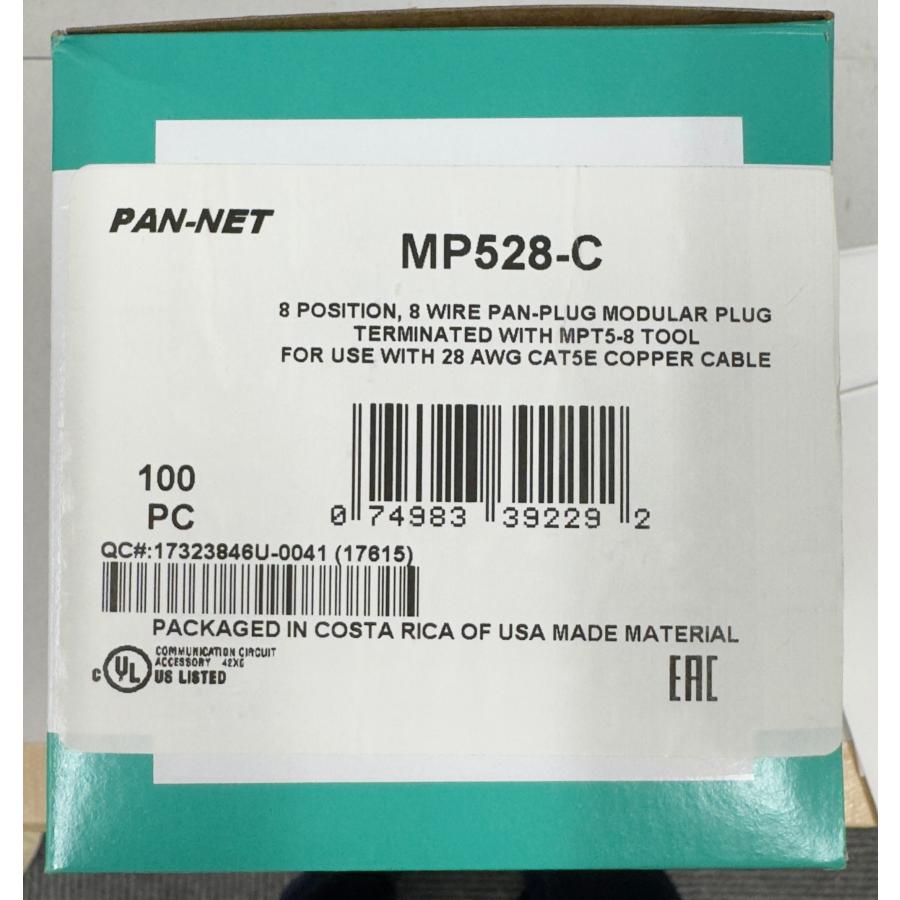 パンドウイット カテゴリ5E 細径ケーブル用モジュラープラグ MP528-C 小分け20個入り ☆☆弊社ショップにて細径LANケーブル販売中！☆☆ : セコハンSHOP - 通販 ...