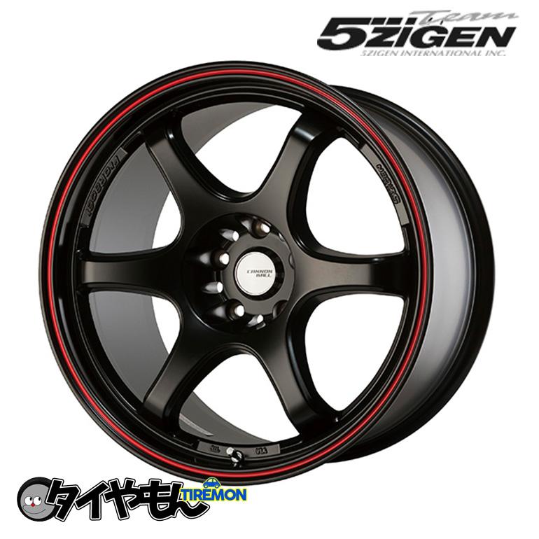 5ZIGEN プロレーサー キャノンボール 15インチ 4H100 6J +45 4本セット ホイール マットブラックRED ハブ径67.1φ ...