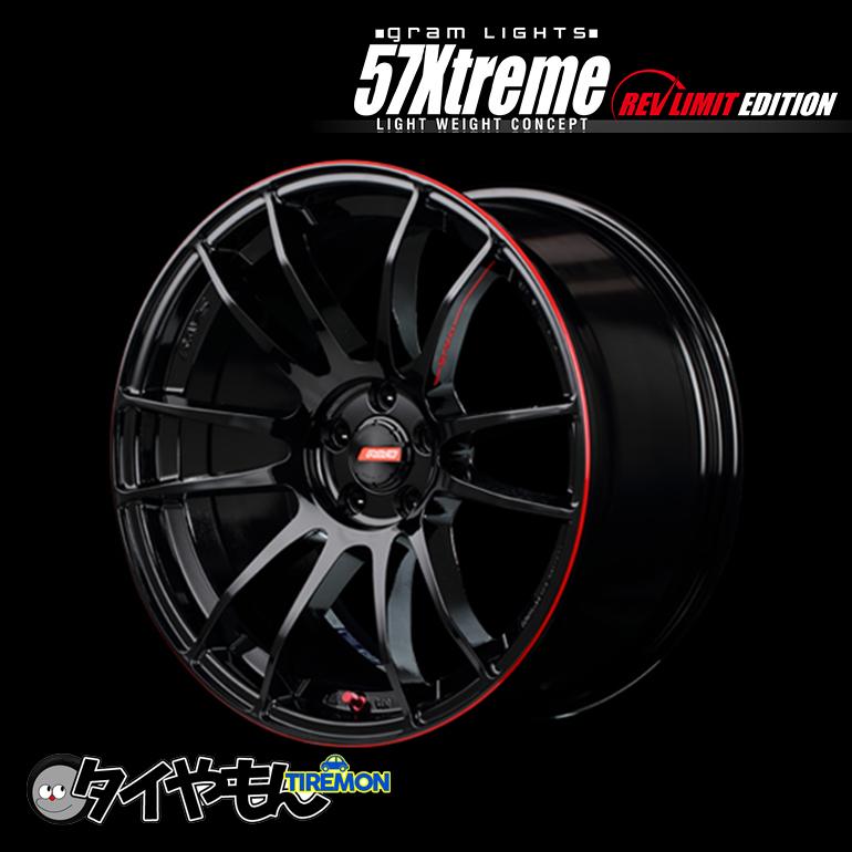 RAYS グラムライツ 57エクストリーム 18インチ 5H114.3 7.5J +49 4本セット ホイール ブラック レッド REVLIMIT EDITION レイズ 軽量 : タイやもん ...