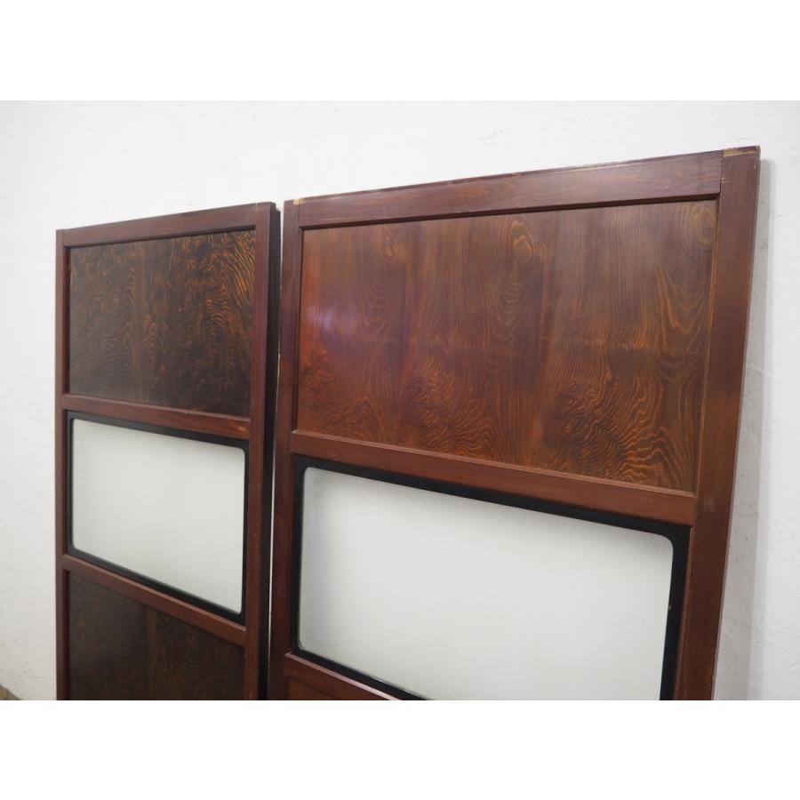 タA0158 (3)【H177(176,5)cm×W90(90,5)cm】×2枚 小ダイヤガラス入りのレトロな古い木製引き戸 古建具板戸ガラス戸アンティークM松 : secondhand012 ...