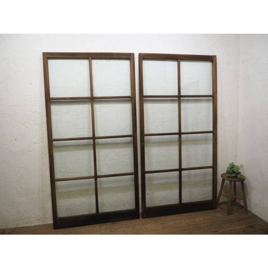 タB0959 (4)【H182,5cm×W93,5cm】×2枚 アンティーク ゆらゆらガラスの大きな古い木製引き戸 古建具波ガラス戸サッシ古家具レトロM松 : secondhand012 ...