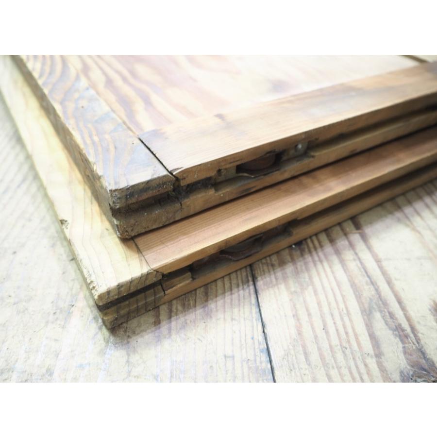 タE0193 (1)【H176,5cm×W67,5cm】×2枚 アンティーク 格子デザインの古い木製ガラス戸 建具 引き戸 玄関戸 古民家 ...