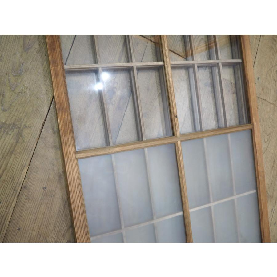 タE0193 (1)【H176,5cm×W67,5cm】×2枚 アンティーク 格子デザインの古い木製ガラス戸 建具 引き戸 玄関戸 古民家 ...