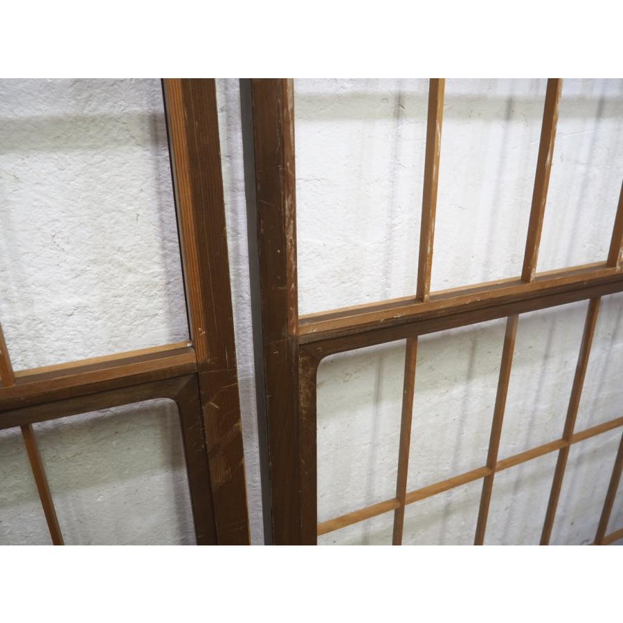 タE0766 (1)【H176,5cm×W94,5cm】×4枚 シンプルなデザインのレトロな雪見障子戸 建具 ガラス戸 引き戸 中古住宅 和室 ...