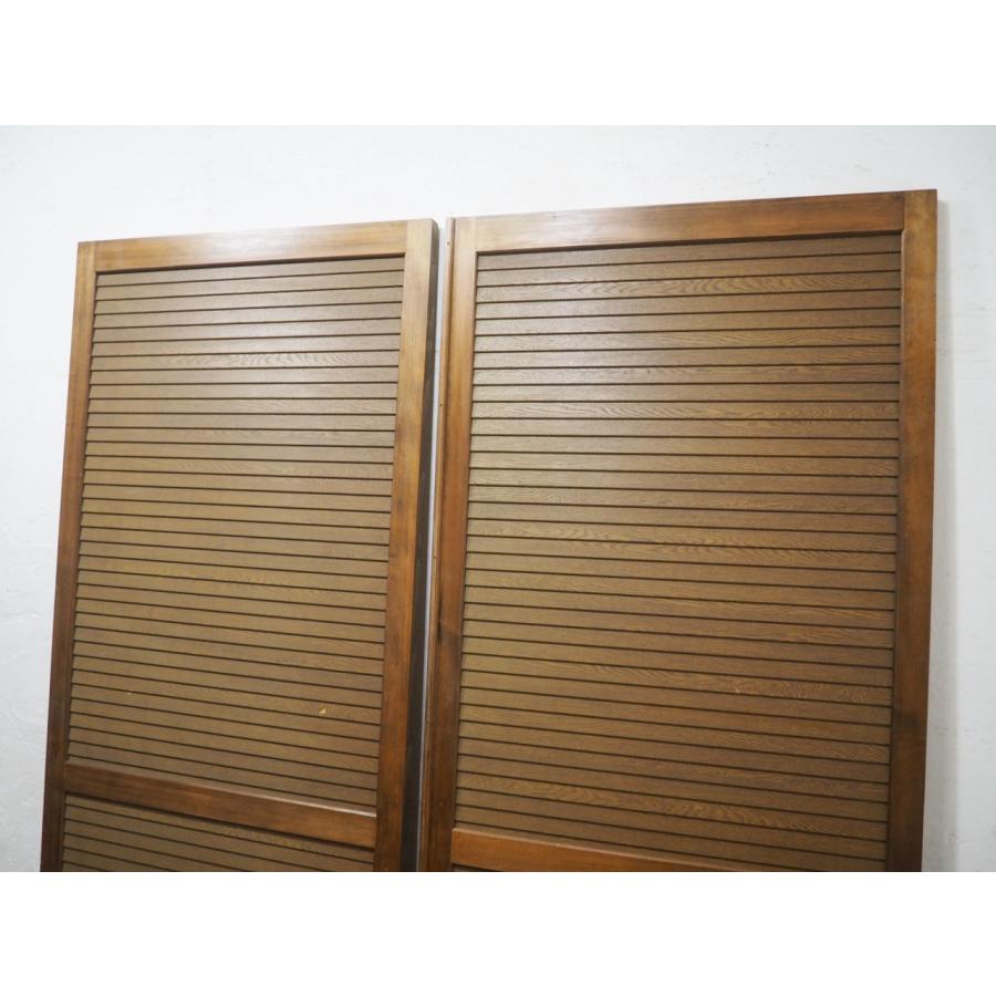 タH0476 (1)【H199cm×W81cm】×2枚 ヴィンテージ ルーバーデザインの大きい木製建具 板戸 鎧戸 サッシ インテリア 建材 レトロN松 : secondhand012 ...