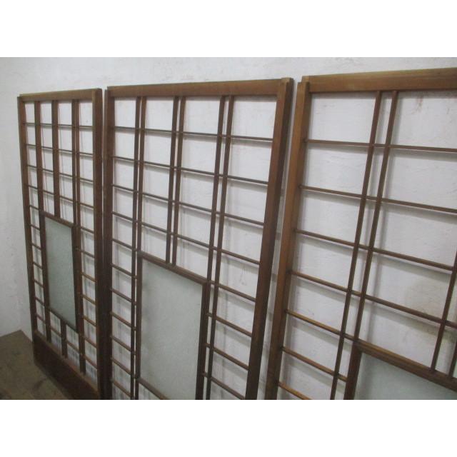 タM685 (4)【H176cm×W89,5cm】×3枚 大きな葉ガラス入りのレトロな古い障子戸 建具引き戸古家具町屋和室M下 : secondhand012 - 通販 - Yahoo!ショッピング