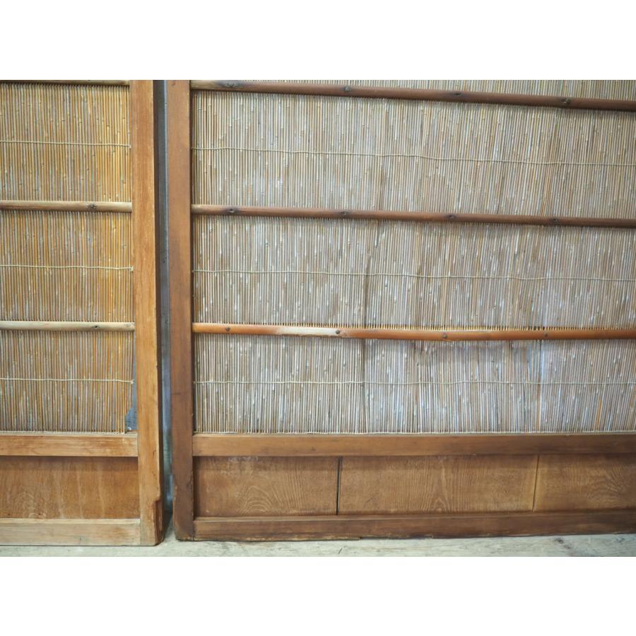 タO0974 【H176cm×W89cm】×4枚 レトロな味わいの古い簾戸 建具 引き戸 素戸 葦戸 夏戸 夏障子 すだれ 古民家 町家 インテリアN松 : secondhand012 ...