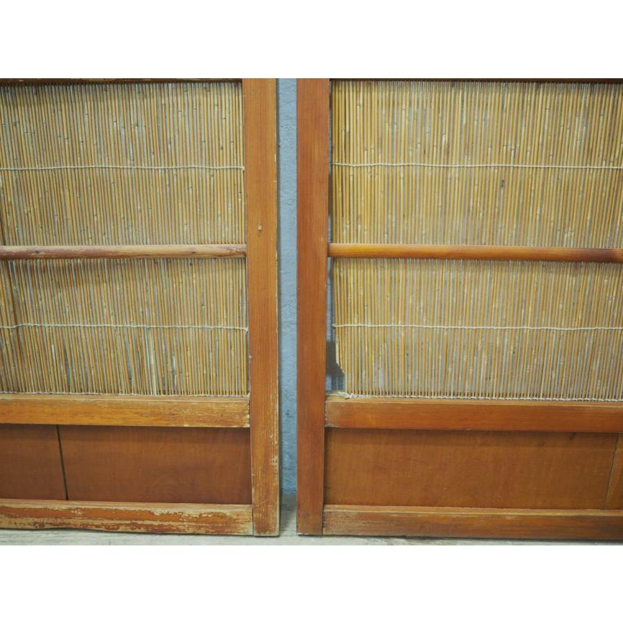 タO0974 【H176cm×W89cm】×4枚 レトロな味わいの古い簾戸 建具 引き戸 素戸 葦戸 夏戸 夏障子 すだれ 古民家 町家 インテリアN松 : secondhand012 ...