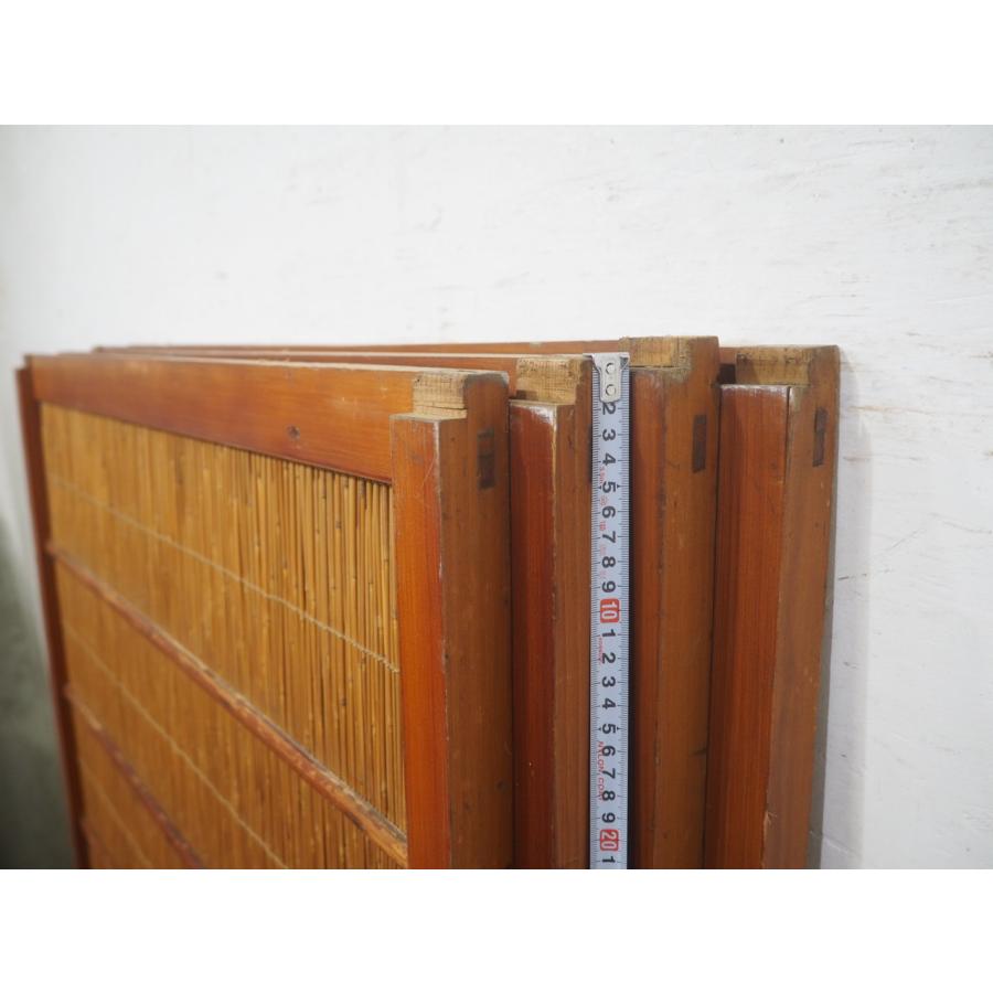 タO0974 【H176cm×W89cm】×4枚 レトロな味わいの古い簾戸 建具 引き戸 素戸 葦戸 夏戸 夏障子 すだれ 古民家 町家 インテリアN松 : secondhand012 ...