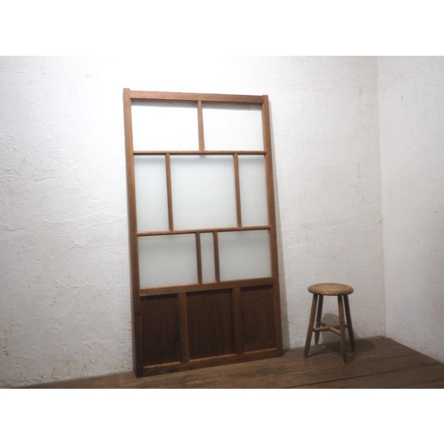 タU0609 (4)【H165(164,5)cm×W90,3cm】 レトロな古い木製引き戸 古建具 波ガラス戸 サッシ 古民家再生 建材 アンティークM松 : secondhand012 ...