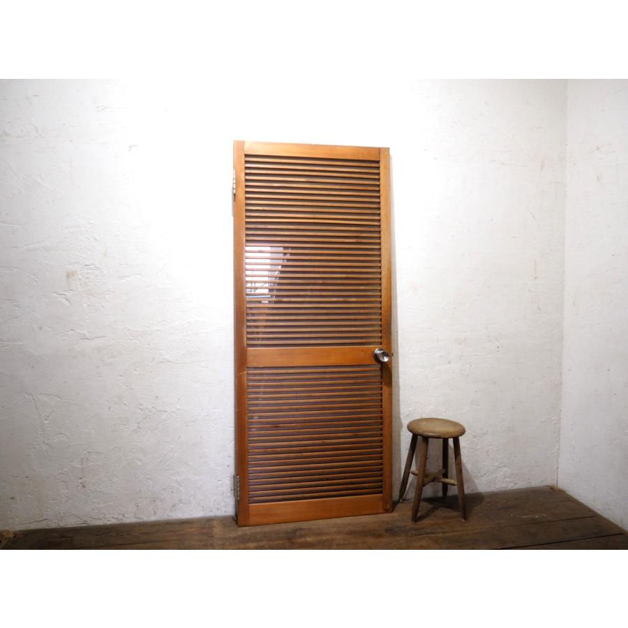 タU0937 (2)【H174,5cm×W73,5cm】 ヴィンテージ ルーバーデザインの古い木製ドア 建具 ガラス戸 門扉 北欧スタイル レトロM下 : secondhand012 - 通販 ...