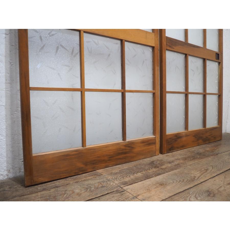タW1644 【H177,5cm×W87,5cm】×2枚 昭和レトロなデザインガラスの古い木枠ガラス戸 建具 引き戸 サッシ 内装 中古住宅 リフォームM松 : secondhand012 ...