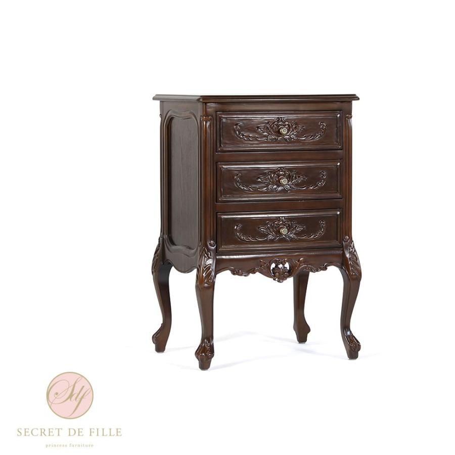 ロココ調 家具 サイド チェスト おしゃれ かわいい 小型 | シンフォニーシリーズ Mサイズ ブラウン 7024-m-5 リプロ A 53*43*81 : フレンチインテリアソファ専門店 ...