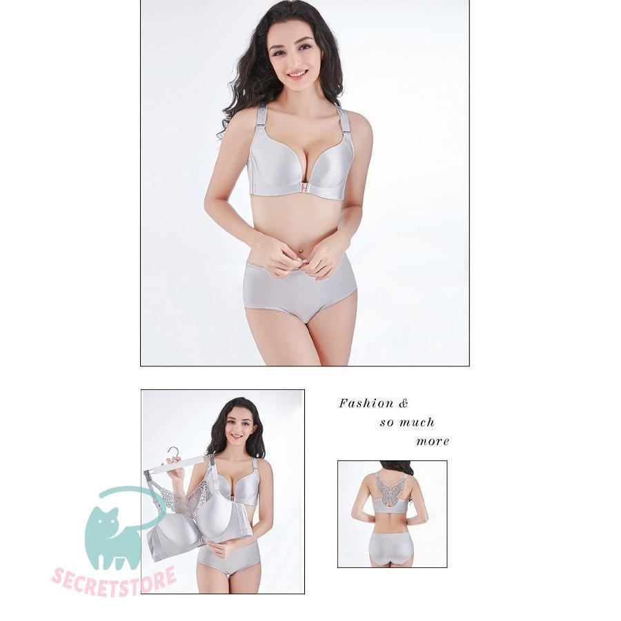 ブラジャーとショーツセット 女性下着 上下セット 前開き ワイヤーなし 大きいブラ 75B〜90/95/100/105/110/115/120 : SecretStore - 通販 ...