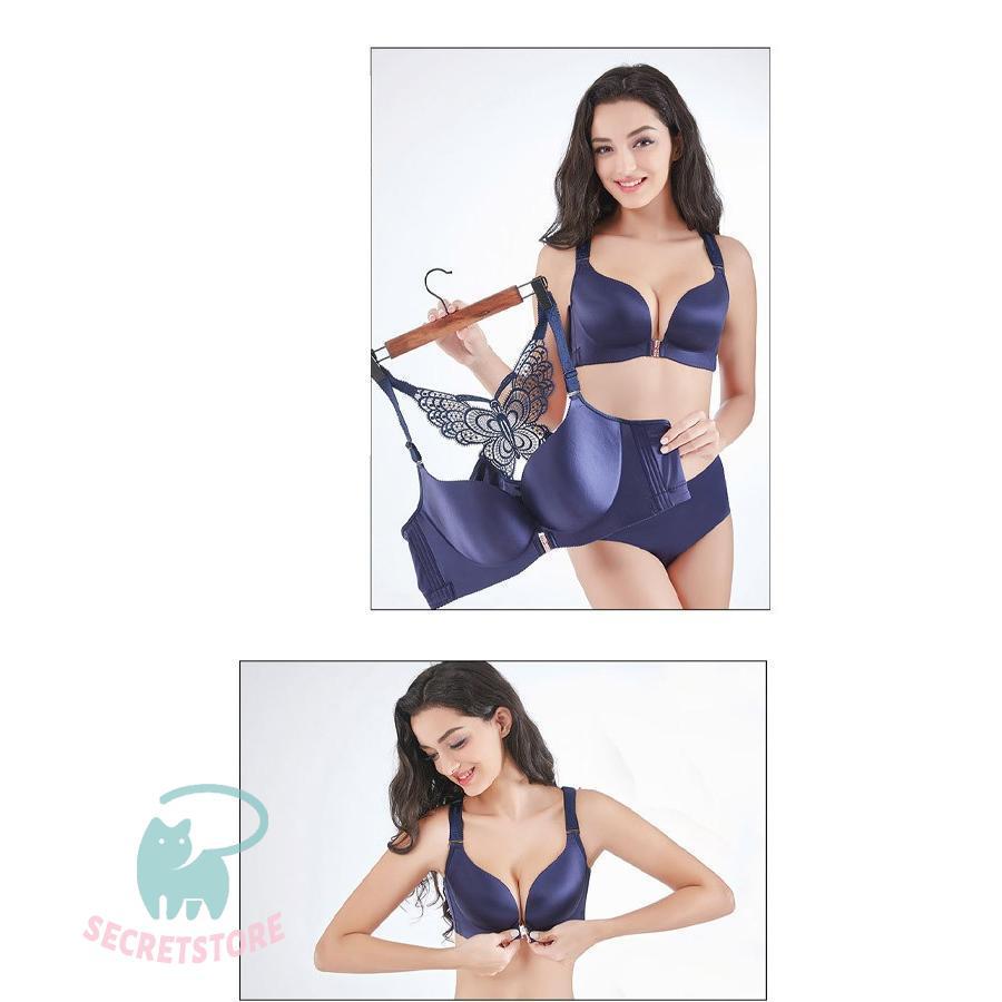 ブラジャーとショーツセット 女性下着 上下セット 前開き ワイヤーなし 大きいブラ 75B〜90/95/100/105/110/115/120 : SecretStore - 通販 ...