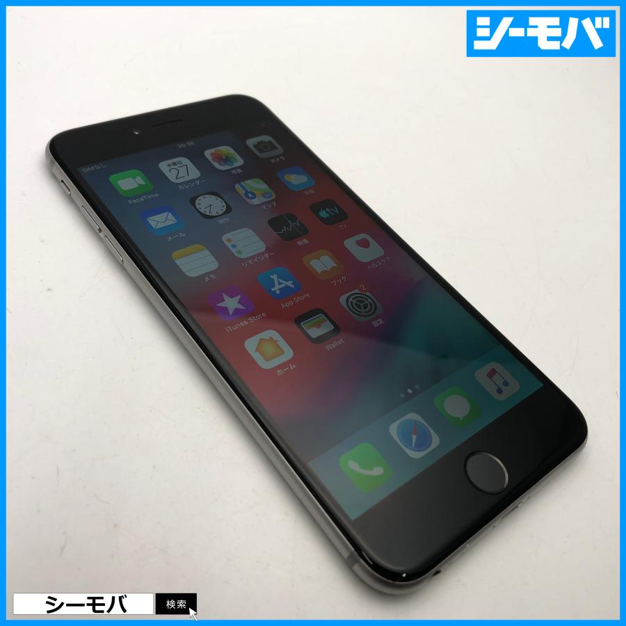 iPhone 6 Plus 16GB A1524 MGA82J/A au 美品 Apple スペースグレイ ios12.5.5 バッテリー84 ...