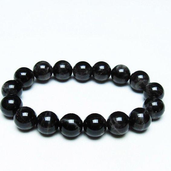 モリオン 純天然 黒水晶 ブレスレット 12mm t112-7204 : t112-7204 : 誠安天然石専門店 - 通販 - Yahoo!ショッピング