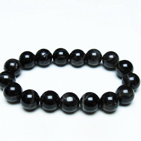 モリオン 純天然 黒水晶 ブレスレット 12mm t112-7240 : t112-7240 : 誠安天然石専門店 - 通販 - Yahoo!ショッピング