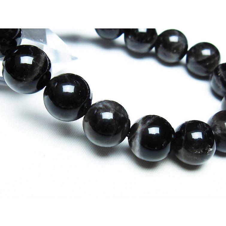 モリオン 純天然 黒水晶 ブレスレット 12mm t112-7240 : t112-7240 : 誠安天然石専門店 - 通販 - Yahoo!ショッピング