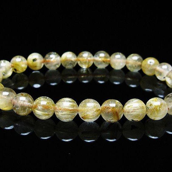 ゴールドタイチンルチル ブレスレット 7mm t116-12235 : 誠安天然石専門店 - 通販 - Yahoo!ショッピング