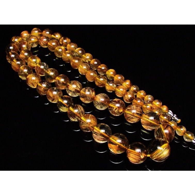 ゴールドタイチンルチル ネックレス 12mm t162-444 : 誠安天然石専門店 - 通販 - Yahoo!ショッピング