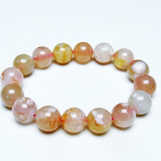 桜メノウ チェリーブロッサムアゲート ブレスレット 13mm t213-1911 : 誠安天然石専門店 - 通販 - Yahoo!ショッピング