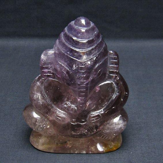 アメジスト ガネーシャ 彫刻品 置物 t42-468 : 誠安天然石専門店 - 通販 - Yahoo!ショッピング