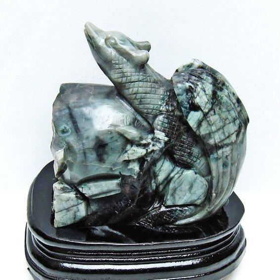 1.5Kg エメラルド 手彫り 龍 置物 t583-1174 : 誠安天然石専門店 - 通販 - Yahoo!ショッピング