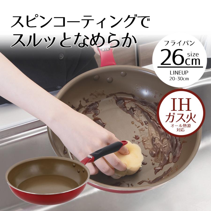 フライパン 26cm LIVPLUS スピンコート ND-2772 ガス火 IH対応 オール熱源 | ih 26 フライパンIH 26センチ IH アルミ ガス ミニ : 生活空間 - 通販 ...