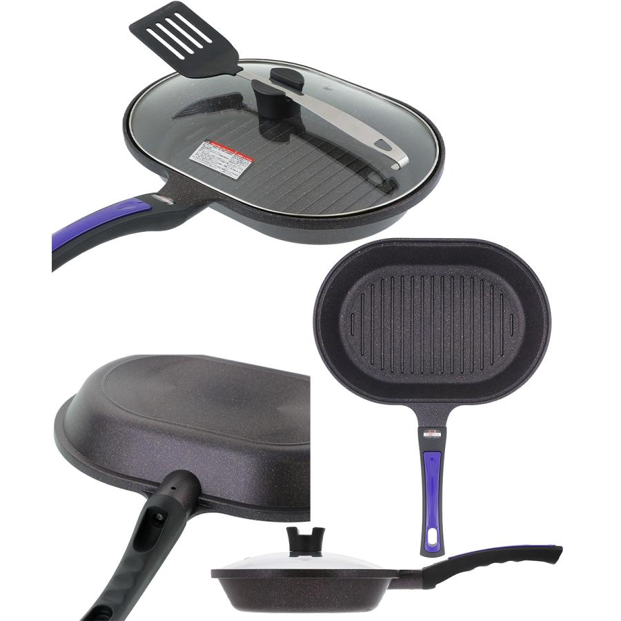 フィッシュ & グリルパン IH対応 フタ付き ガラス蓋 33cm ターナー セット ベストコ | ih ガス ガス火 直火 蓋付 ふた フタ フライパン 四角 : 生活空間 - 通販 ...