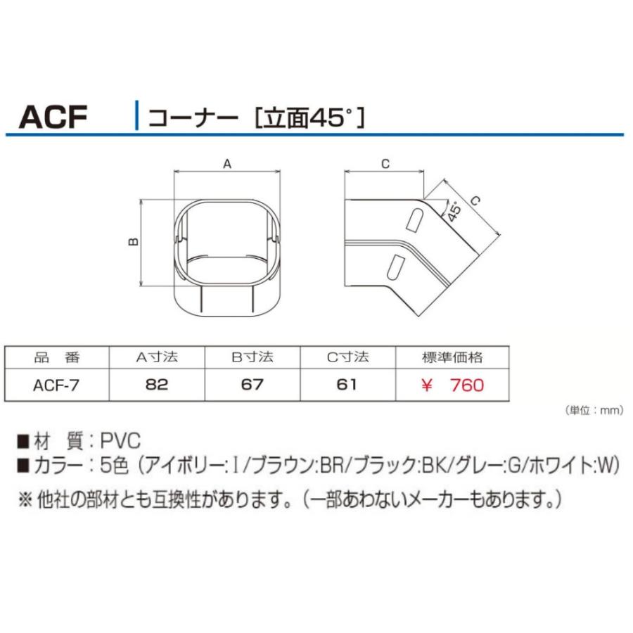BEAR バクマ工業 配管化粧カバー コーナー 立面45° ACF-7 : セイコーテクノ - 通販 - Yahoo!ショッピング