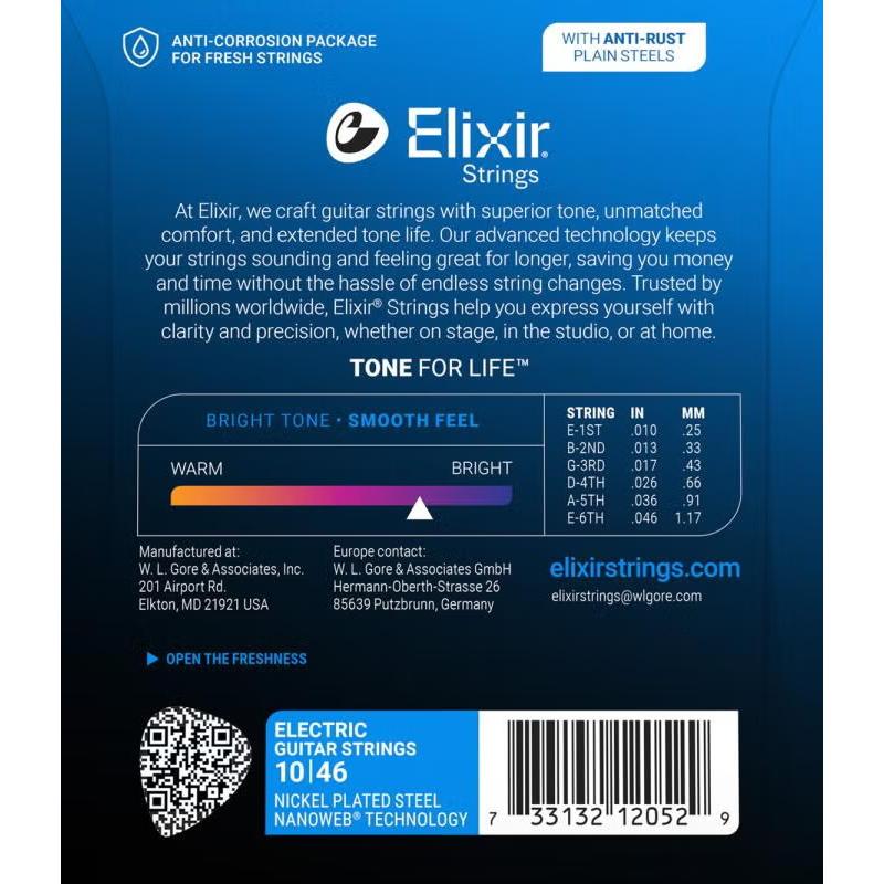 Elixir 送料込み！Elixir エレキギター弦 NANOWEB Light .010-.046 #12052 : 盛幸堂楽器Yahoo!店 - 通販 - Yahoo!ショッピング