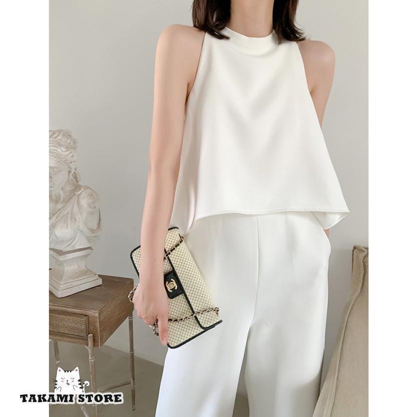 かっこいい パンツドレス パーティードレス レディース 韓国 結婚式 お呼ばれドレス パンツ オールインワン ジャンプスーツ ノースリーブ 黒 白 :zh230511-a1030:セイウン ...