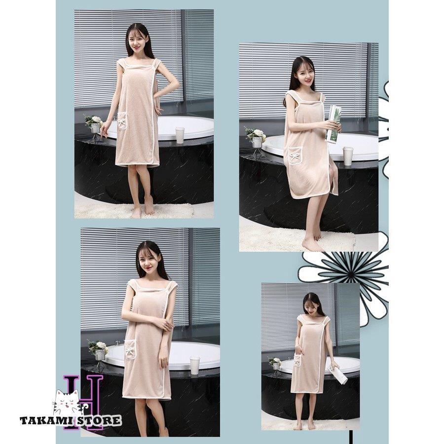 着るバスタオル ワンピース 湯上りタオル バスタオル ルームウエア パジャマ ローブ レディース 部屋着 タオル 吸水 便利 お風呂上がり :zh230511-a532:セイウンストア ...