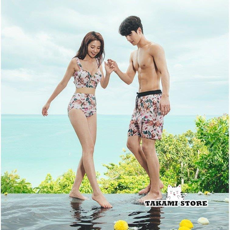 水着 ペアルック カップル水着 メンズ＆レディース 花柄 お揃い水着 ショートパンツ ビキニ サーフパンツ ラッシュパンツ セパレート :zh230511-a591:セイウンストア - 通販 ...