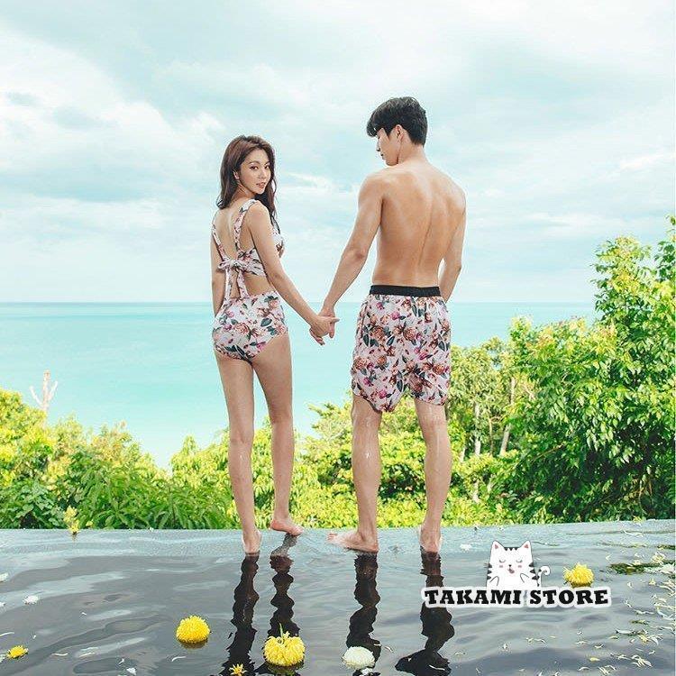 水着 ペアルック カップル水着 メンズ＆レディース 花柄 お揃い水着 ショートパンツ ビキニ サーフパンツ ラッシュパンツ セパレート :zh230511-a591:セイウンストア - 通販 ...