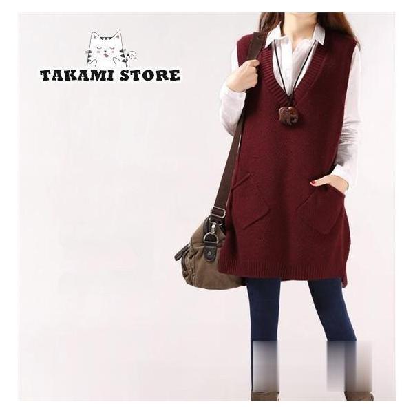 ニットベスト ロングベスト ニットワンピース ノースリーブニットセーター レディース 無地 ゆったり : zh230511-a799 : セイウンストア - 通販 - Yahoo!ショッピング