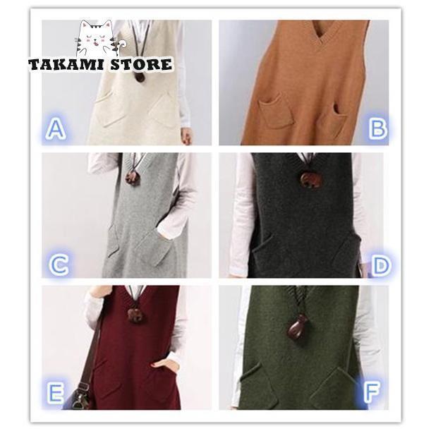 ニットベスト ロングベスト ニットワンピース ノースリーブニットセーター レディース 無地 ゆったり : zh230511-a799 : セイウンストア - 通販 - Yahoo!ショッピング