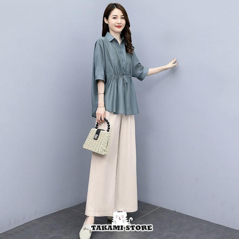 セットアップ レディース 夏 接触冷感 春 半袖 トップス ワイドパンツ 50代 40代 30代 20代 きれいめ 黒 ワンマイル ルームウェア おしゃれ : zh230511-a882 ...