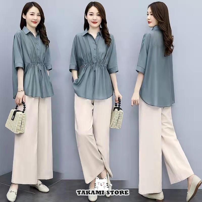 セットアップ レディース 夏 接触冷感 春 半袖 トップス ワイドパンツ 50代 40代 30代 20代 きれいめ 黒 ワンマイル ルームウェア おしゃれ : zh230511-a882 ...