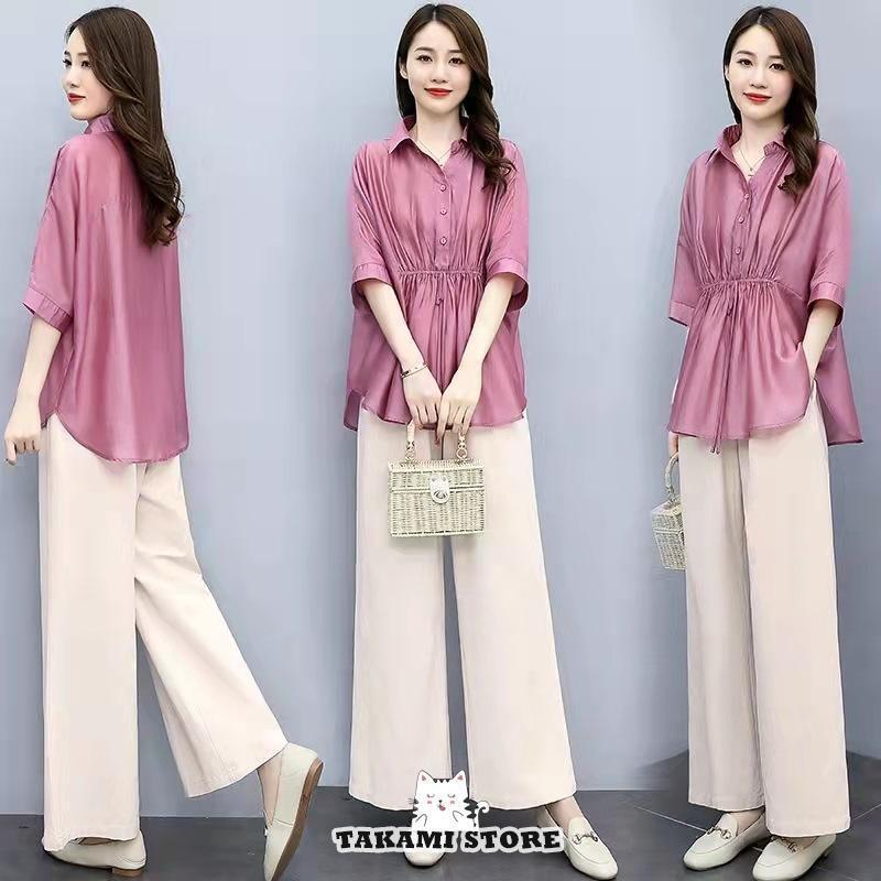 セットアップ レディース 夏 接触冷感 春 半袖 トップス ワイドパンツ 50代 40代 30代 20代 きれいめ 黒 ワンマイル ルームウェア おしゃれ : zh230511-a882 ...