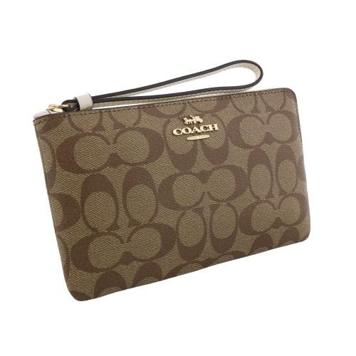 COACH（コーチ） アウトレット ポーチ レディース シグネチャー カーキ チョーク 6648 IMDJ8 : GINZA LoveLove ...