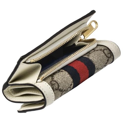 GUCCI グッチ 三つ折り財布 レディース オフィディア ホワイト GUCCI グッチ 三つ折り財布 レディース オフィディア ホワイト