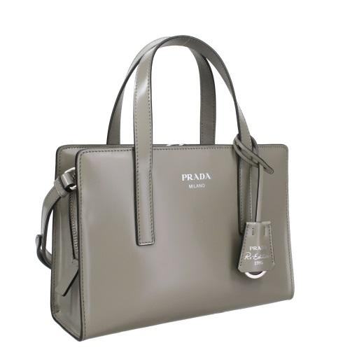 PRADA プラダ ハンドバッグ レディース SPAZZOLATO グレー 1BA357 V OOO ZO6 F03HH MARMO N : GINZA LoveLove - 通販 ...